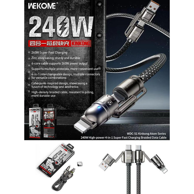 WDC-50 Kinkong Atom Series240W High-power 4-in-1 Super Fast Charging B